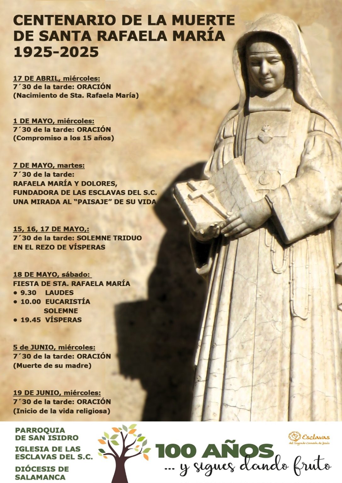 Continúan los actos del centenario de la muerte de Santa Rafaela María ...